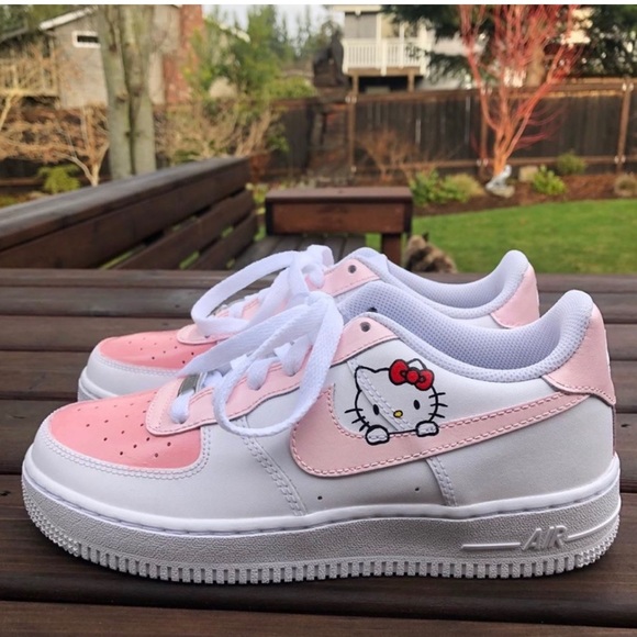 Nike | Shoes | Nike Custom Hello Kitty Sneakers Air Force Low | Poshmark